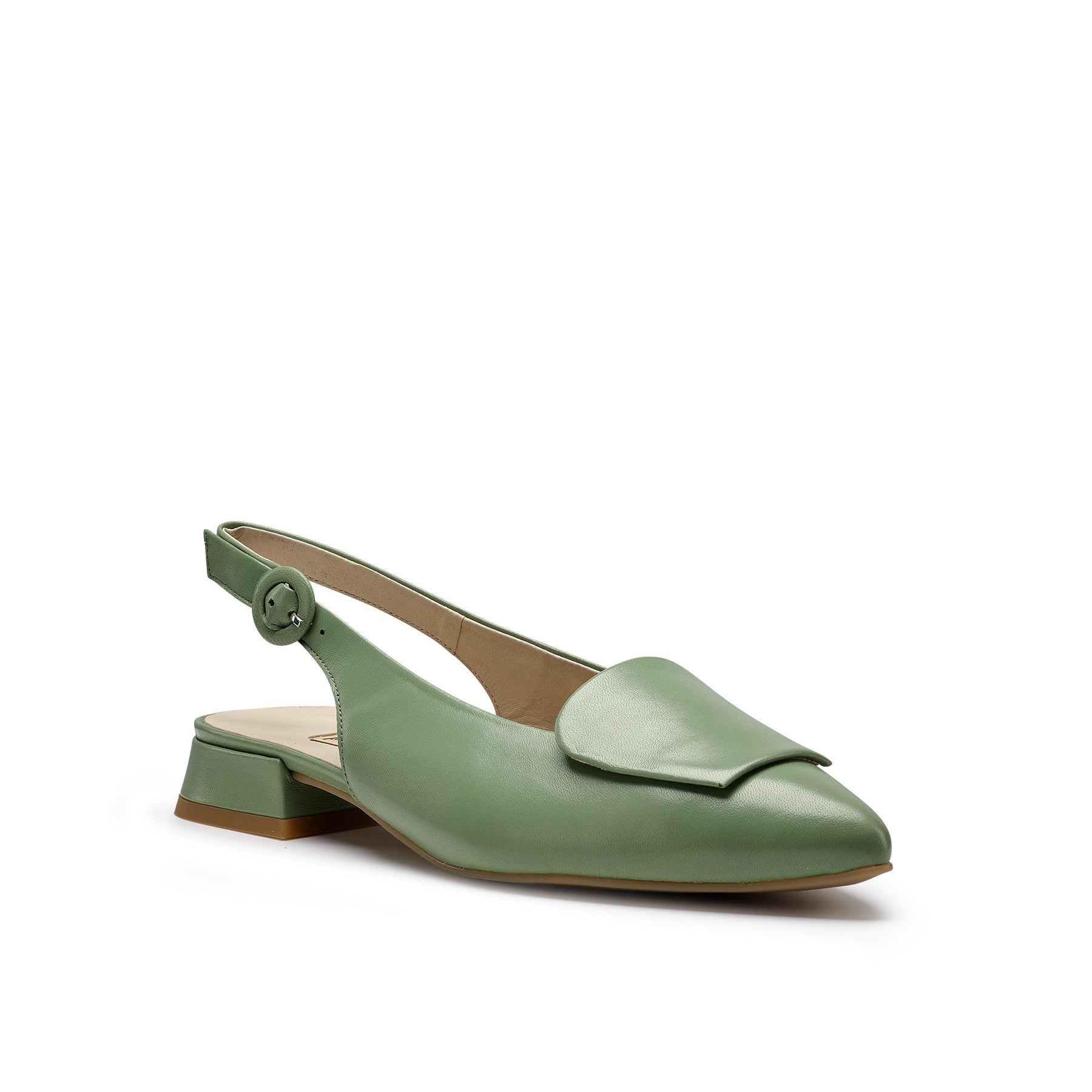 Viola Slingback in Wasabi Softnappa with Comfort Fit – Paulgreenshoes.com